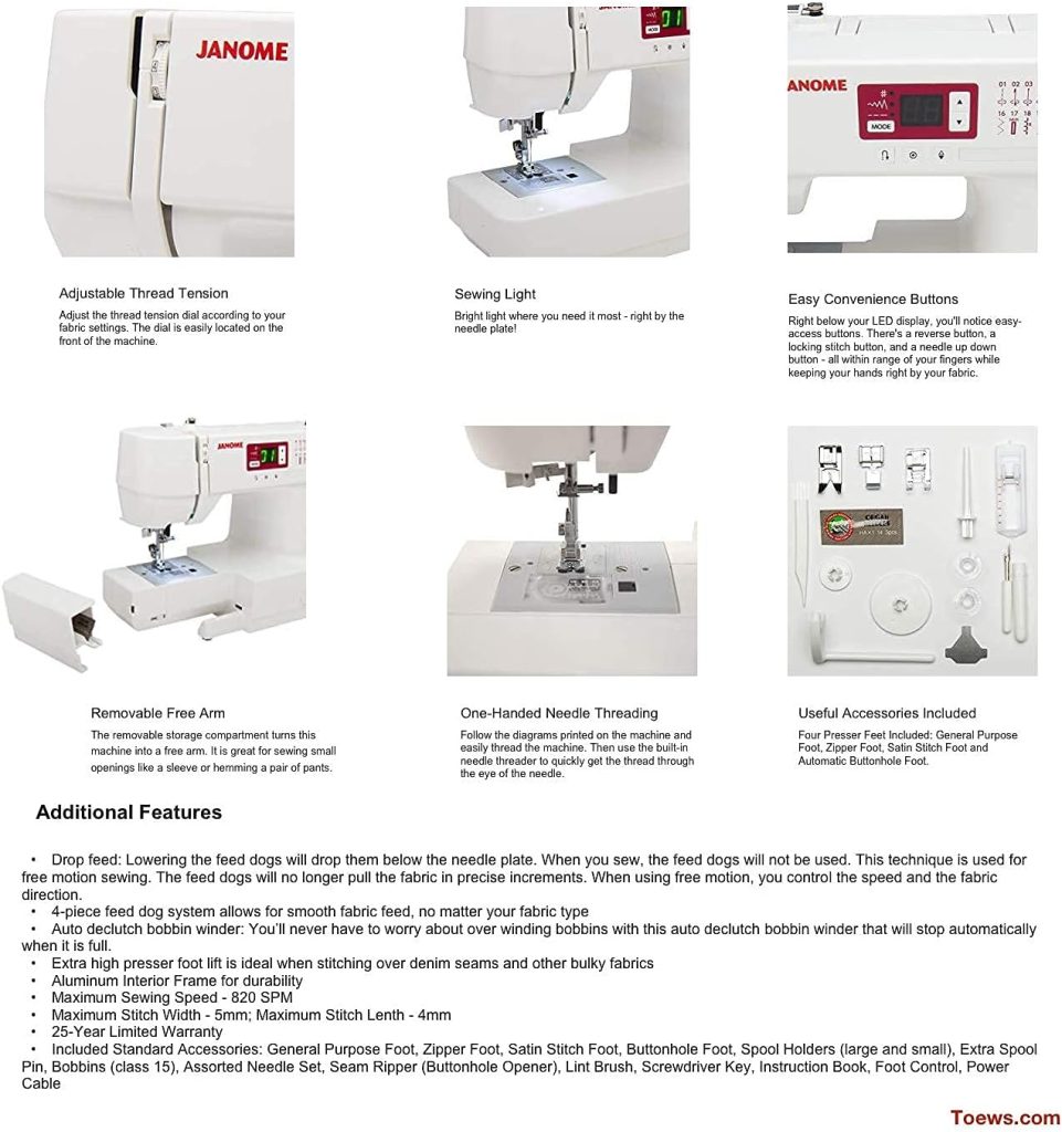 Janome C30: Light Weight 30 stitch Sewing Machine