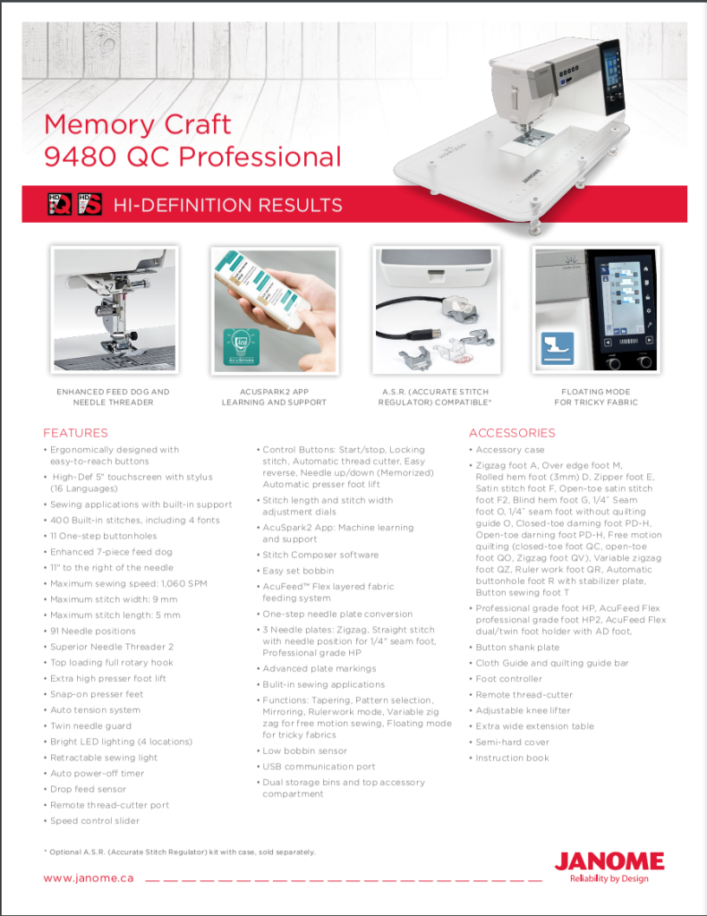 The Janome Continental M6 Long Arm Quilting Sewing Machine